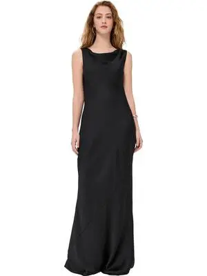 Norma Kamali Sleeveless Low Back Gown - Black
