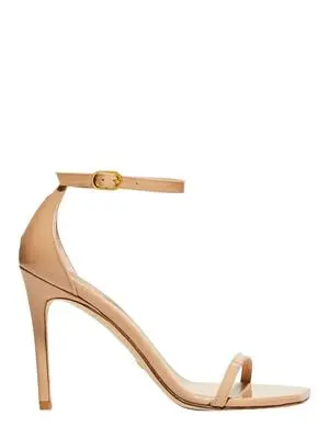STUART WEITZMAN Nudistcurve Patent Sandals - Adobe