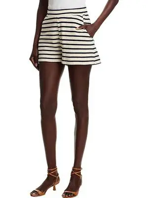 Kule Loopback Venus Mid Rise Stripe Shorts - Navy/cream