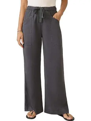 Faherty Brand Faherty Drift Wide Leg Pants Washed Black