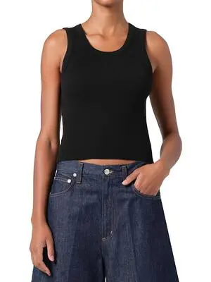 AGOLDE Ribbed Poppy Tank Top Black