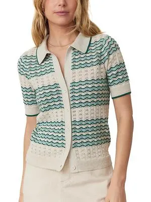 Marine Layer Piper Knit Resort Shirt Aqua Groove