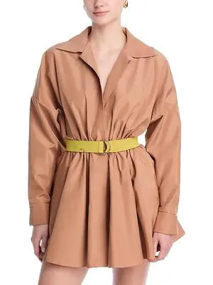 Norma Kamali Mini Shirt Dress - Cappuccino