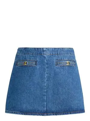 COACH Heritage C Denim Mini Skirt - Medium Blue