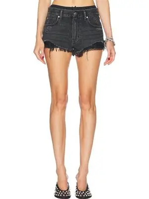 Alexander Wang Cut-off Short With Silk Boxer - Grey Aged