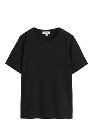 Cos Crew-Neck Cotton T-Shirt Black