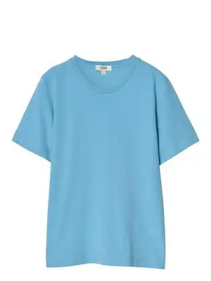 Cos Crew-Neck Cotton T-Shirt Blue