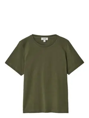 Cos Crew-Neck Cotton T-Shirt Green