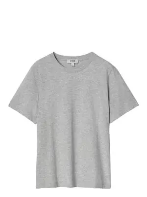 Cos Crew-Neck Cotton T-Shirt Grey