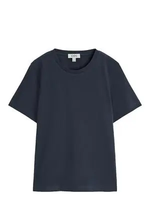 Cos Crew-Neck Cotton T-Shirt Navy