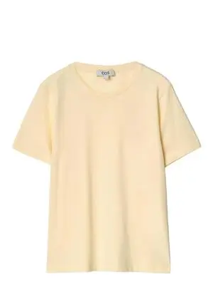 Cos Crew-Neck Cotton T-Shirt Yellow