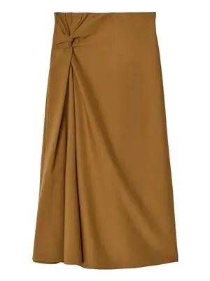 Cos Twist-Detail Midi Skirt Beige