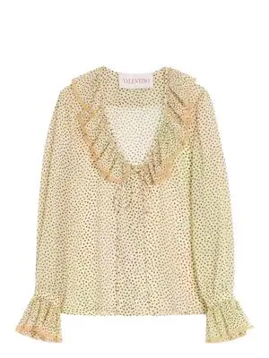 Valentino Garavani Printed Georgette Shirt - Neutrals