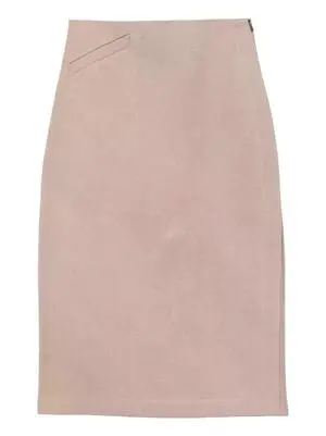 Fendi Linen Midi Skirt - Brown