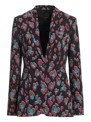 Pinko Single-breasted Leopard-print Crepe Blazer - Black