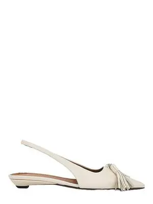 ATP ATELIER Molvena Nappa Slingback Flats - Linen