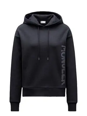 Moncler Metallic Spray Effect Logo Hoodie - Black