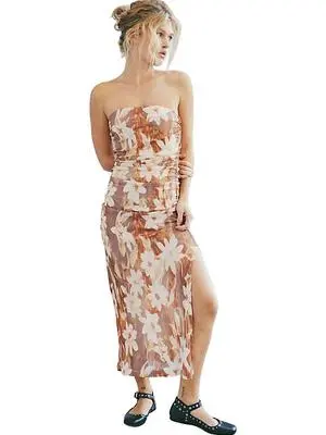 Free People Presley Midi Dress - Copper Combo