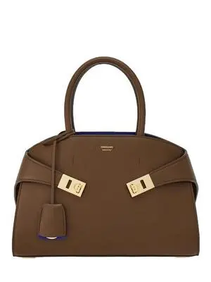 FERRAGAMO Hug Bicolor Handbag M - Gold
