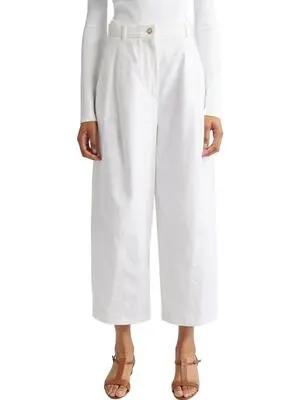 Max Mara Mina Wide-leg Cropped Trousers - White
