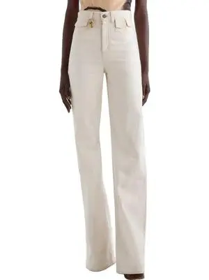 Chloé High-waist Twill Pants - Eden White