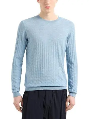 Emporio Armani Virgin Wool Sweater - Light Blue