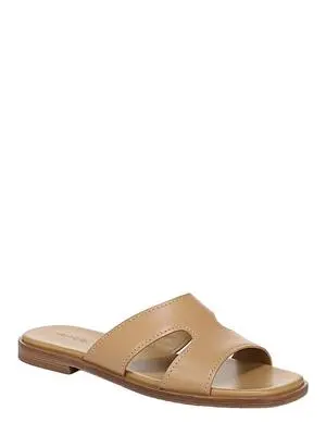 Vince Meyers Leather Slide Sandals Light Sable