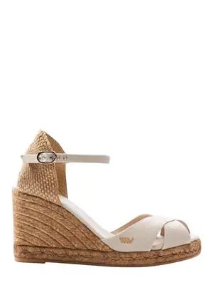 VISCATA Aiguablava Canvas Espadrille Wedges - Beige