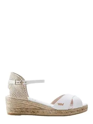 VISCATA Salina Canvas Espadrille Sandal Wedges - White