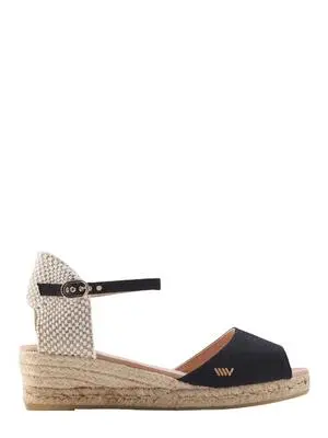 VISCATA VISCATA Cavall Canvas Espadrille Wedge Sandals Black