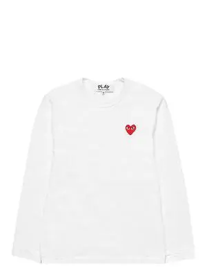 Play Comme Des Garcon Heart Emblem Long-sleeve Shirt - White
