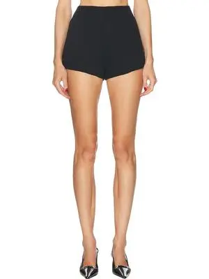 EAVES Naftali Polished Crepe Mini Shorts - Black