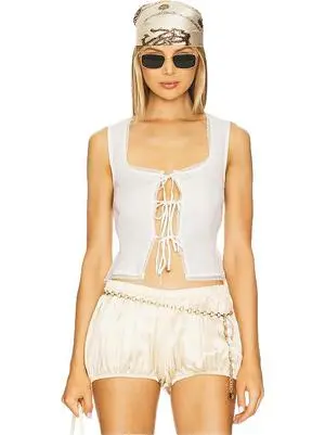 Show Me Your Mumu X Mimi Top - White Linen
