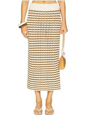 A.L.C. Alexis Knit Skirt - Parchment & Aged Bronze Stripe