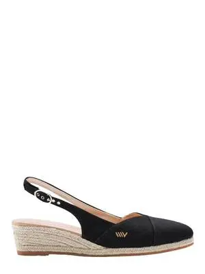 VISCATA Premia Canvas Espadrille Wedges Black