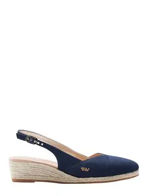 VISCATA Premia Canvas Espadrille Wedges Navy Blue