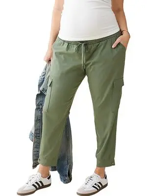 INGRID & ISABEL Maternity Cargo Pants - Agave