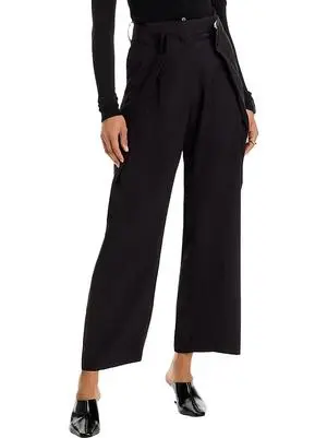 Rokh Pleated Wide-leg Pants - Black