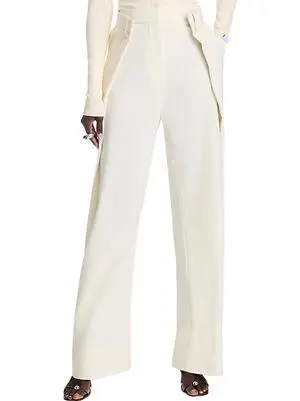 Rokh Pleated Wide-leg Pants - Cream