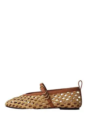 Rag & Bone Spire Mary Jane Flats - Light Natural Woven