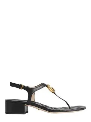Gucci Marmont Double G Sandal - Black