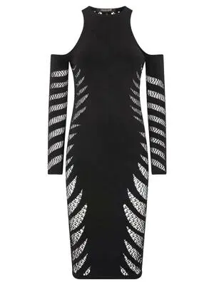 Roberto Cavalli Ripped-effect Dress - Black