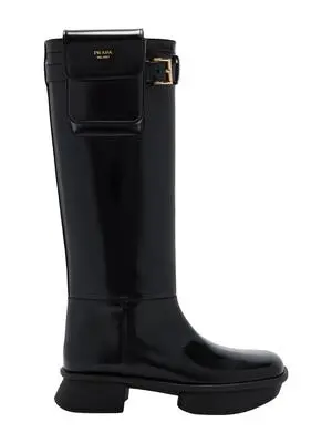 Prada Re-edition 1999 Equal Leather Knee Boots - Black
