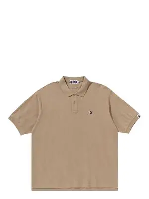 A BATHING APE Ape Head One Point Polo 'beige - Tan
