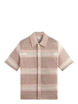 Kith Thompson Crochet Button Down Shirt 'frosty Rose - Pink