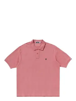 A BATHING APE Ape Head One Point Polo - Pink