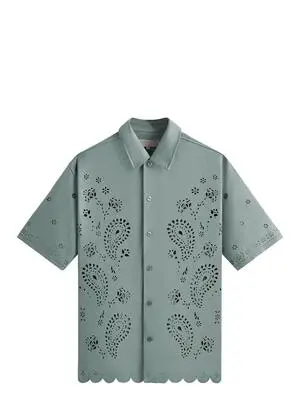 Kith Isaac Microsuede Button Down Shirt 'harbour - Green