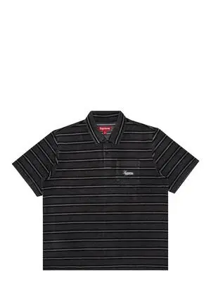 Supreme Stripe Terry Short-sleeve Polo 'black' Black