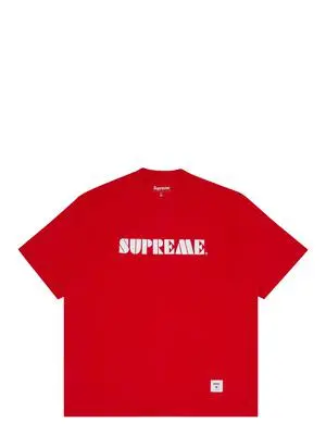 Supreme Stencil Embroidered Short-sleeve Top - Red