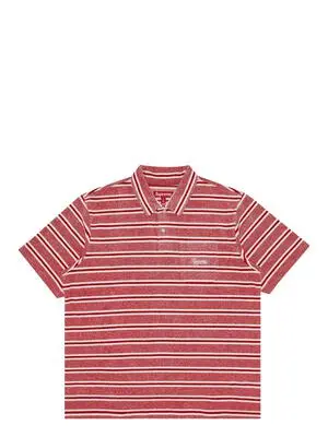 Supreme Stripe Terry Short-sleeve Polo - Red
